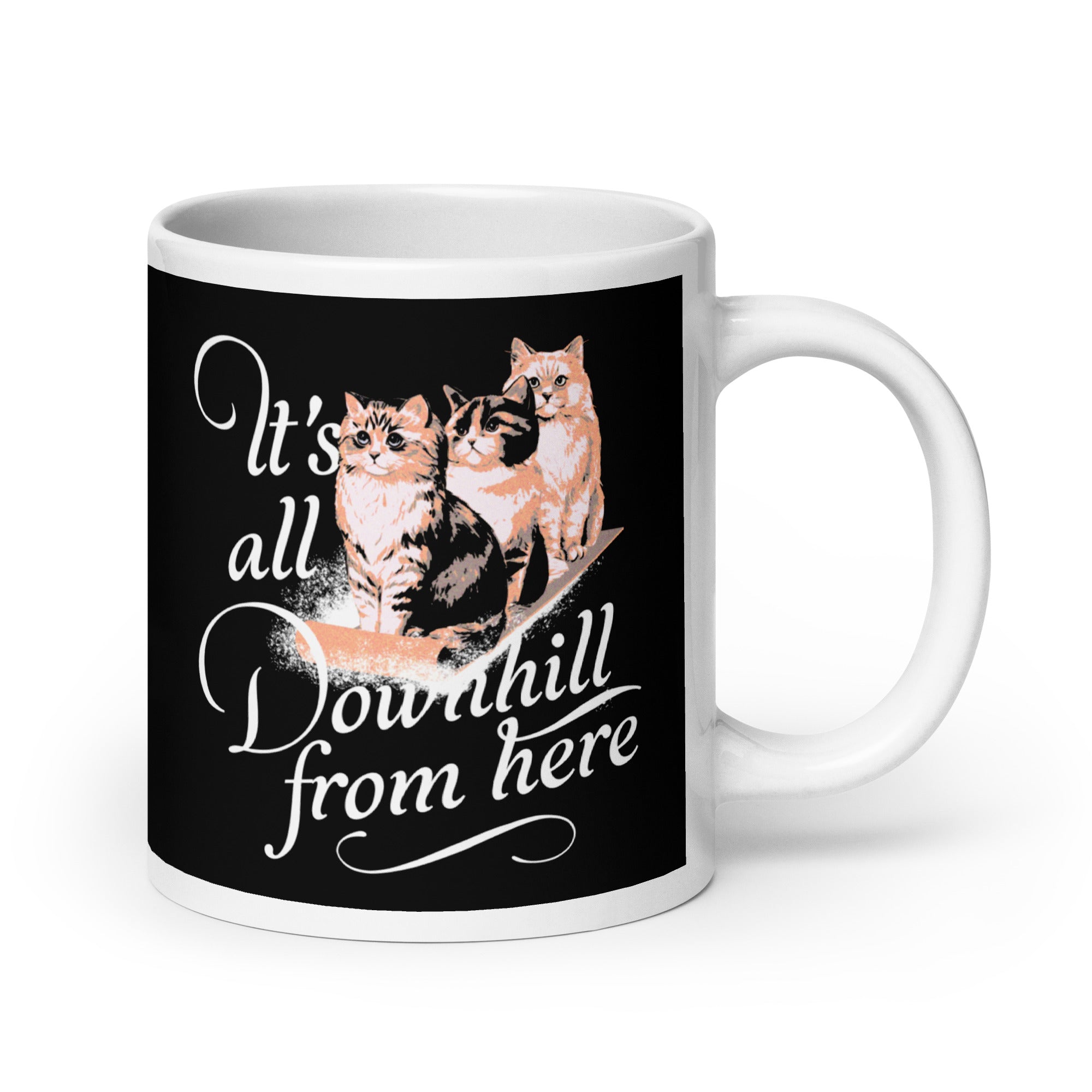 It's All Downhill From Here Mug – SnorgTees.com