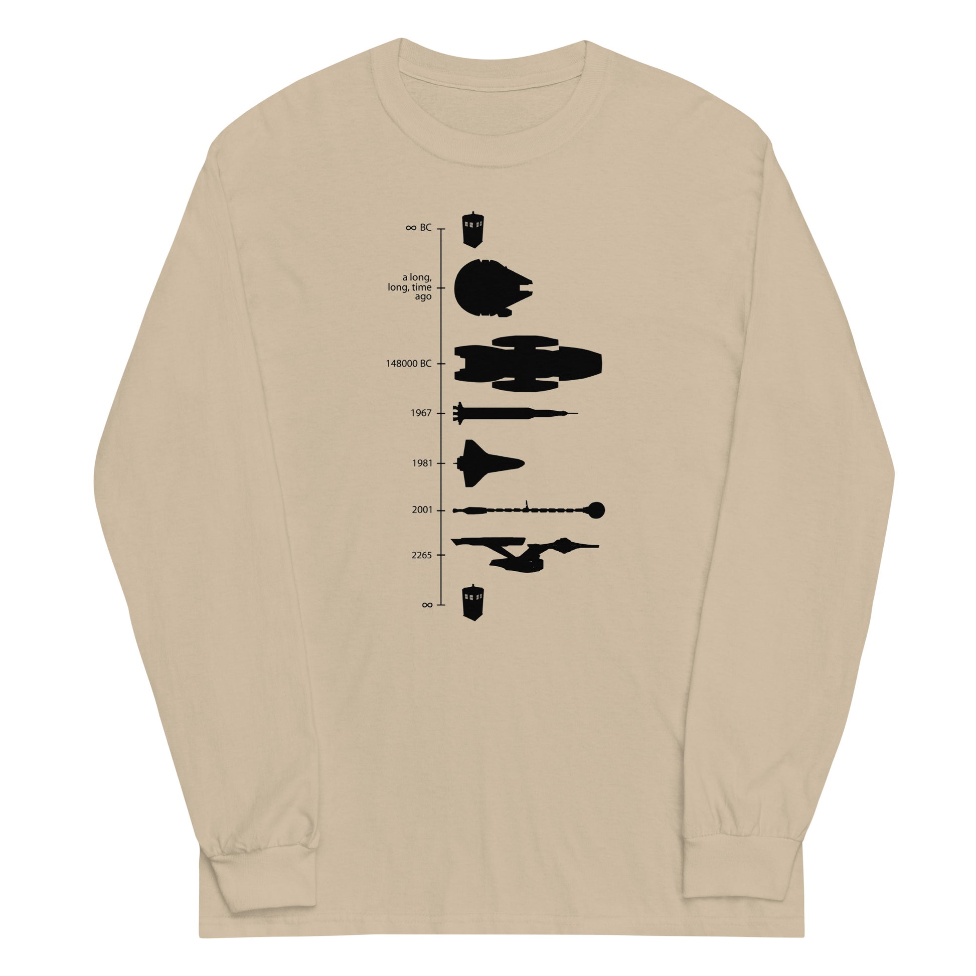 Space Ship Timeline Unisex Long Sleeve Tee – SnorgTees.com